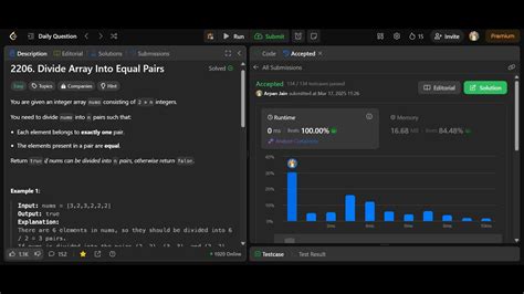 Leetcode 2206 Divide Array Into Equal Pairs Youtube