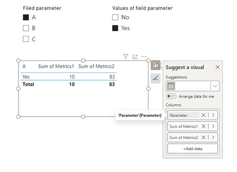 how to link a field parameter slicer to a table microsoft