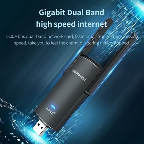 Comfast Cf Ax Mbps Usb Wifi Wireless Network Card With Antenna Black Alexnld Com