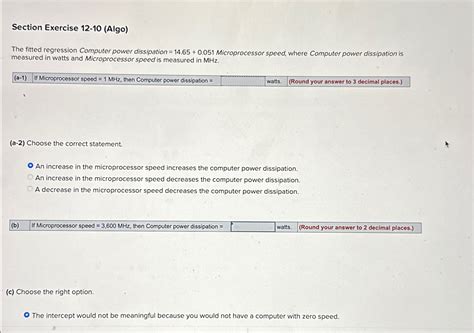 solved section exercise 12 10 algo the fitted regression