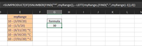 Excel How To Sumproduct Of Numbers Before String If Cell Contains