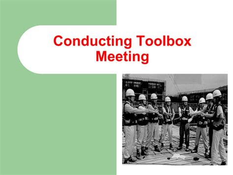 Toolbox Talk Meeting Training Procedure Pdf