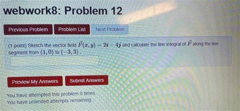 Solved Webwork8 Problem 12 Previous Problem Problem List