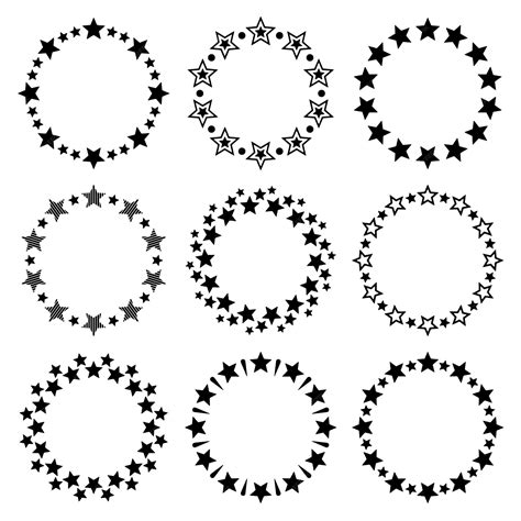 Premium Vector Set Of Vector Round Border Frames With Stars