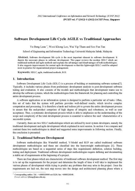 software development life cycle pdf 179030 agile traditional