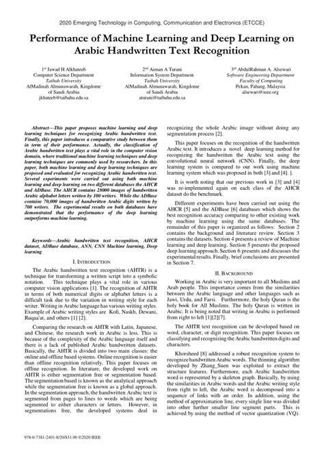 Pdf Performance Of Machine Learning And Deep Learning On Arabic