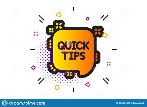 Quick Tips Icon Helpful Tricks Speech Bubble Sign Vector Stock Vector