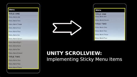 Unity Scroll View Implementing Sticky Menu Items Youtube