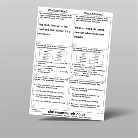 Year 3 What Is A Clause Application And Reasoning Resource Classroom