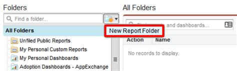 creating report folders for salesforce higher logic