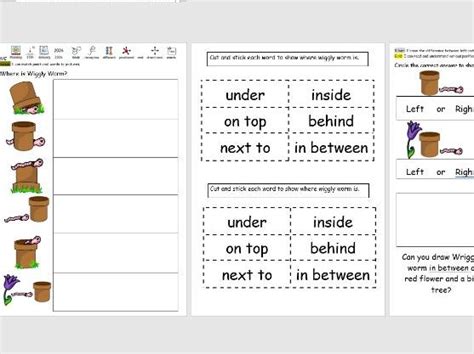 positional words worksheet teaching resources