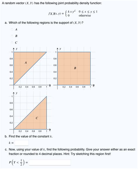 solved a random vector x y has the following joint