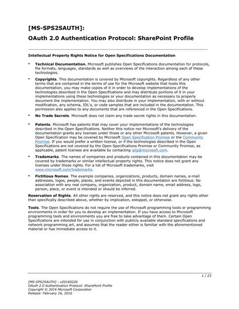 pdf [ms sps2sauth] oauth 2 0 authentication protocol download
