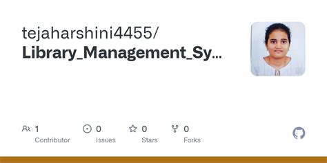 GitHub Tejaharshini Library Management System