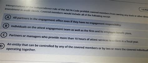 Solved Interpretations Of The Independence Rule Of The Aicpa