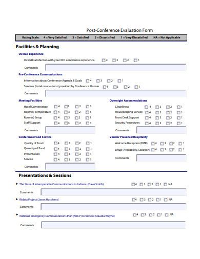 10 Conference Evaluation Form Templates In Pdf Doc