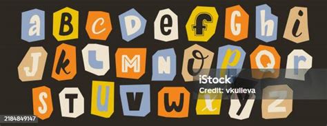 종이 알파벳 컬렉션을 잘라냅니다 음소거 색상 다른 문자 콜라주 세트 귀여운 공예 낙서 글꼴 요소 번들 장식 포스터 배너 인쇄 장난기 넘치는 몸값 협박 스타일의 Abc 팩