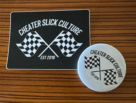 Cheater Slick Culture Crossed Flags Sticker Pin Combo