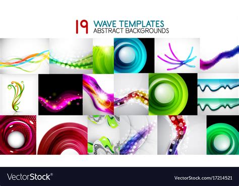 Collection Of Wave Templates Royalty Free Vector Image