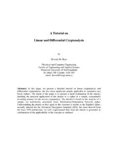 A Tutorial On Linear And Differential Cryptanalysis A Tutorial On Linear And Differential