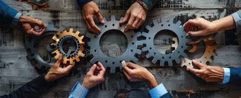 A Group Of Individuals Assembling Gears On A Table During A Shared