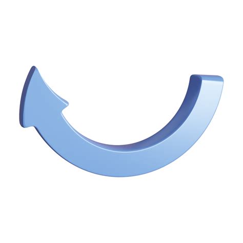 D Left Direction Curve Arrow Sign Icon PNG
