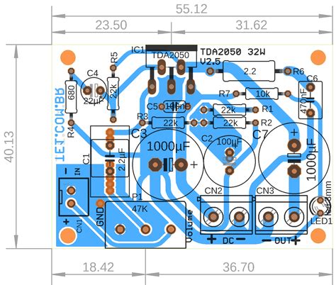 Circuit 32w Hi Fi Audio Power Amplifier Tda2050 Xtronic