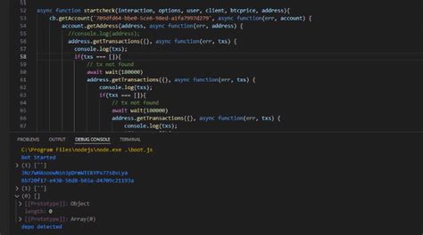 Node Js Javascript With Blockchain Development Address Trans Returns When Theres No