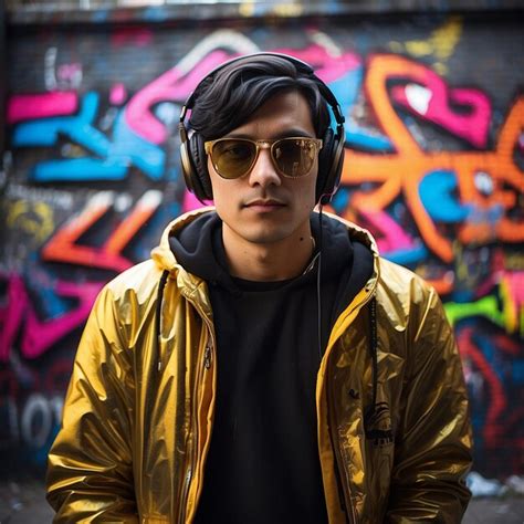 Premium Photo Male Programmer Neon Hoodie Black Hair