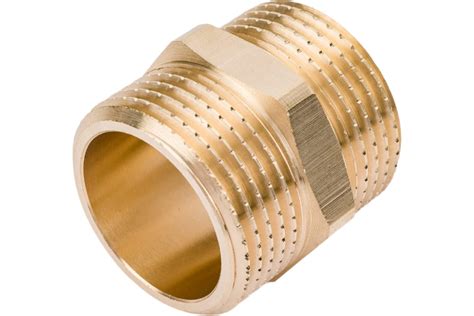 Латунный ниппель AV Engineering наружная-наружная, 1" AVE303003 ...