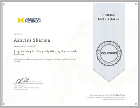 Programming For Everybody Python Certificate