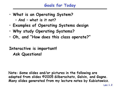Csc139 Operating Systems Lecture 1 What Is An Operating System Adapted From Prof John