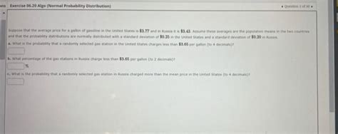 Solved On Exercise Algo Normal Probability Chegg