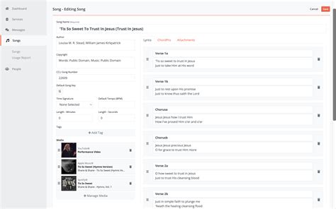 Editing Songs WorshipTools