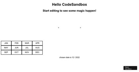 React Month Year Picker Examples Codesandbox