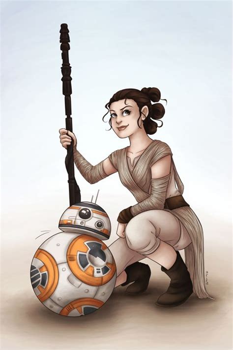 Illustrations By M Sciuto Rey And Bb Rey Star Wars Star Wars Images Star Wars Episode Vii