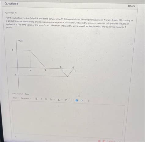 Solved For The Waveform Below Which Is The Same As Question Chegg Com