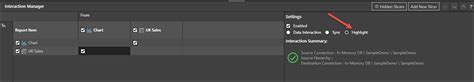 cross highlighting visuals