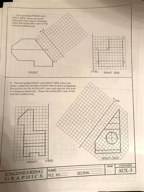 solved 1 the complete front and right side views are given