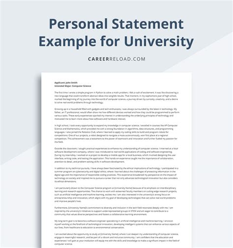 How To Write A Personal Statement For A University With Example Career Reload
