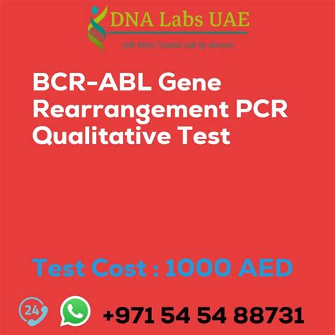 Bcr Abl Gene Rearrangement Pcr Qualitative Test Cost Dna Labs Uae