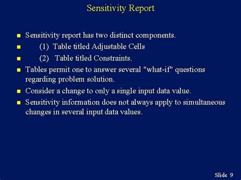Linear Programming Introduction To Sensitivity Analysis Professor Ahmadi
