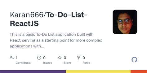 GitHub Karan To Do List ReactJS This Is A Basic To Do List Application Built With React