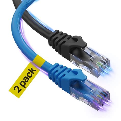 Cat6 Ethernet Cable, 3 Feet (2 Pack) LAN, utp (0.9 Meters) Cat 6, RJ45 ...
