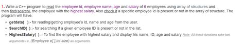 Solved Write A C Program To Read The Employee Id Chegg