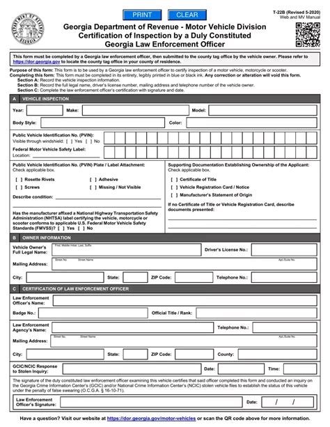 Form T 22b Georgia ≡ Fill Out Printable Pdf Forms Online