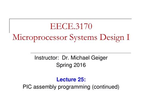 PPT EECE Microprocessor Systems Design I PowerPoint Presentation