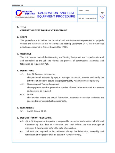 Appendix Viii Calibration Pdf
