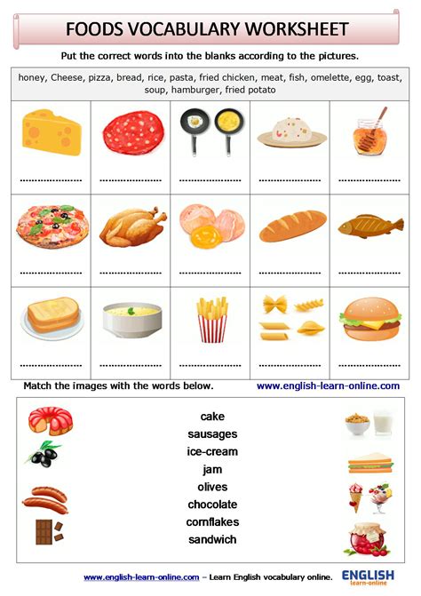 Фотографии Food Worksheets