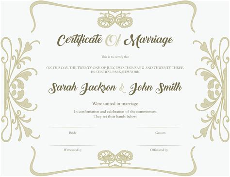 Free Editable Marriage Certificate Template Free Printables Hub